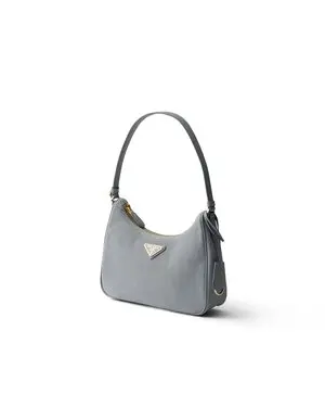 Prada Re-edition 2005 Nubuck And Saffiano Leather Mini-bag - Light Blue