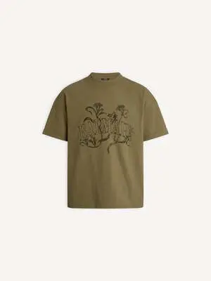 Balmain Printed Bloom T-shirt - Khaki