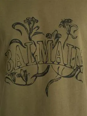 Balmain Printed Bloom T-shirt - Khaki
