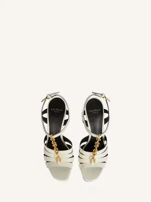 Balmain Sync Platform Sandals - White