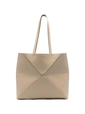Loewe Puzzle Fold Leather Tote - Grey