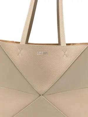 Loewe Puzzle Fold Leather Tote - Grey