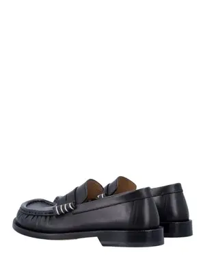 JW Anderson Moccasin Loafer With Contrast Stitching - Black