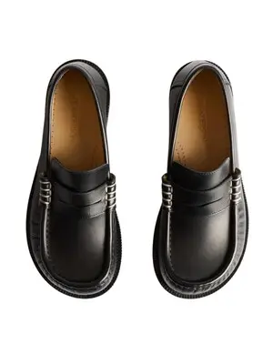 JW Anderson Moccasin Loafer With Contrast Stitching - Black