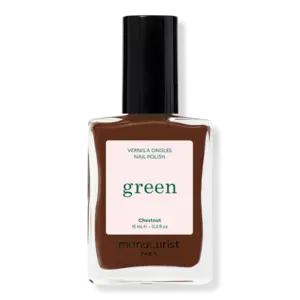 MANUCURIST Green Nail Polish, Quick Dry, Non-toxic Nail Polish With Gel-like Finish Chestnut