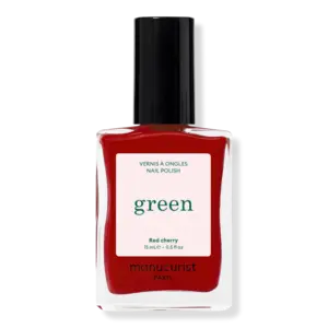 MANUCURIST Green Nail Polish, Quick Dry, Non-toxic Nail Polish With Gel-like Finish Red Cherry