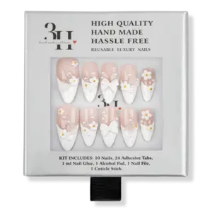3H NAILS Elegant Vows Handmade Press-on Nails - One-color