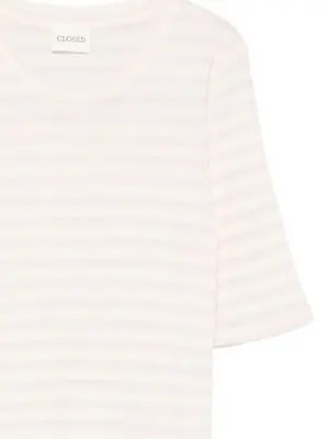Closed Striped Cotton Blend Pullover - Pink