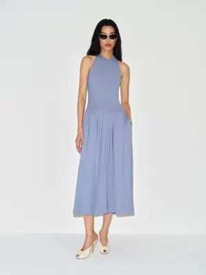 REFORMATION Clara Knit Midi Dress - Blue