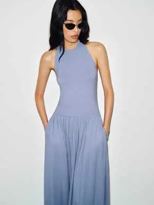REFORMATION Clara Knit Midi Dress - Blue