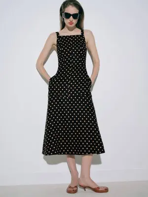 REFORMATION Venice Linen Dress - Black