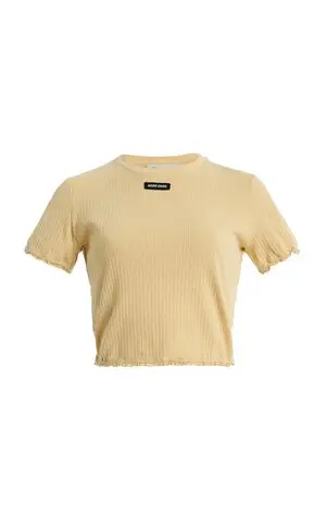 MIU MIU Pointelle-Knit Cotton Baby Tee