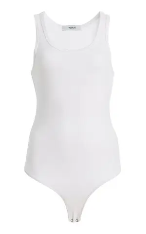 AGOLDE Maria Ribbed Tank Bodysuit - White