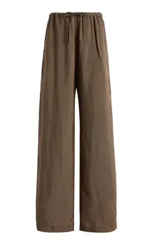 RÓHE Checked Wide-leg Trousers - Brown