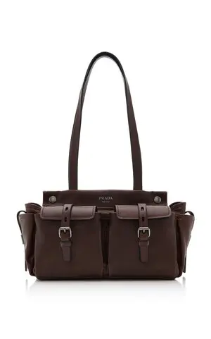 Prada Medium Leather Tote Bag - Brown