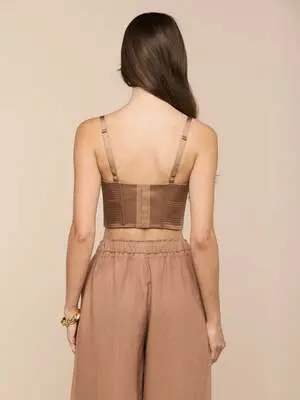 L'Agence Nysa Bustier Top - Mocha Tan