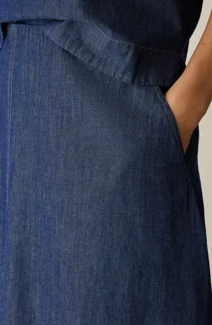 Eileen Fisher Organic Cotton Denim Midi Skirt
