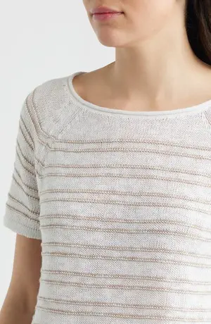 Eileen Fisher Open Stitch Organic Linen Blend Sweater