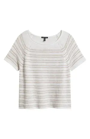 Eileen Fisher Open Stitch Organic Linen Blend Sweater