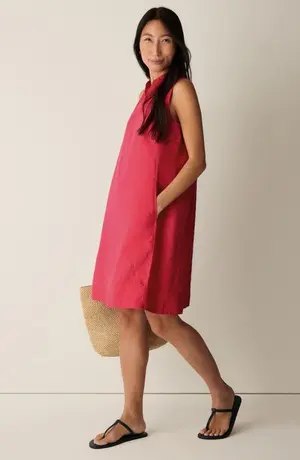Eileen Fisher Organic Linen A-line Dress - Grenadine