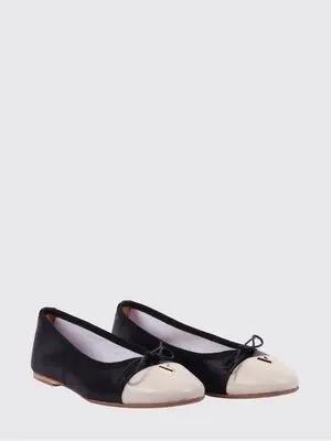 VIA ROMA 15 Leather Ballerinas - Black