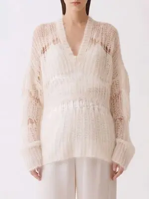 Fabiana Filippi Perforated Wool Blend Pullover