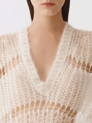 Fabiana Filippi Perforated Wool Blend Pullover