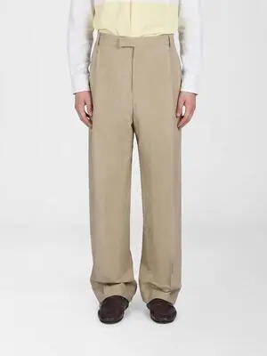 FERRAGAMO Cotton And Linen Blend Wide Leg Trousers - Beige