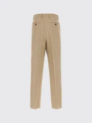 FERRAGAMO Cotton And Linen Blend Wide Leg Trousers - Beige