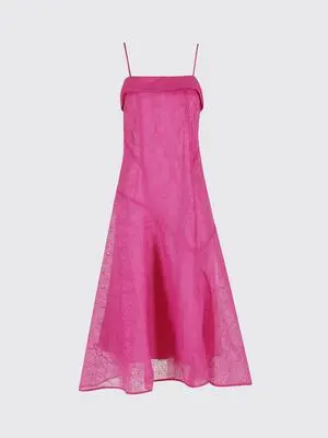 GANNI Embellished Midi Dress - Raspberry