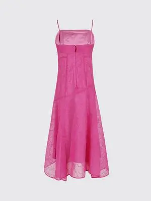 GANNI Embellished Midi Dress - Raspberry