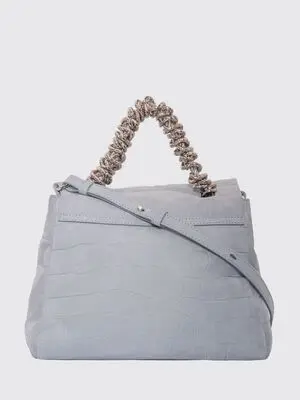 Orciani Sveva Handbag In Crocodile Print Calfskin Leather - Gnawed Blue