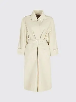 Maison Kitsuné Long Cotton Denim Trench Coat With Belt