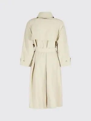 Maison Kitsuné Long Cotton Denim Trench Coat With Belt