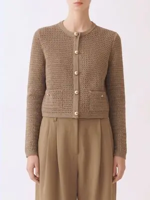 Fabiana Filippi Crew Neck Cotton Cardigan