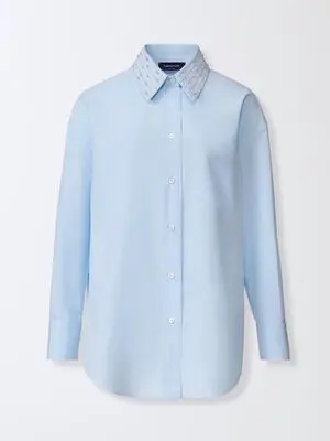Fabiana Filippi Cotton Shirt With Embellished Collar