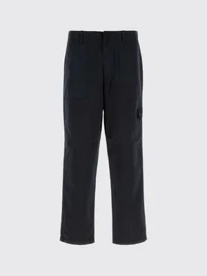 Stone Island Linen And Cotton Trousers - Navy