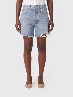 AGOLDE Shorts With Distressed Details - Denim