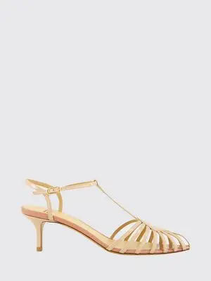 FRANCESCO RUSSO Patent Leather Sandals With Stiletto Heel - Beige