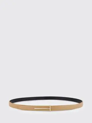 TOM FORD Tom Ford Skinny Leather Belt Beige