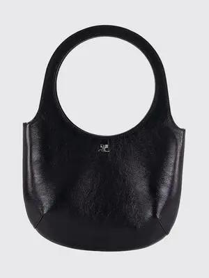 COURREGES Courrèges Holy Leather Shoulder Bag Black 1