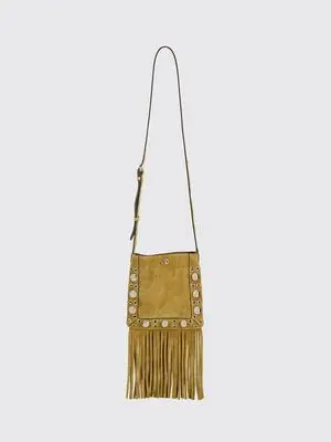Valentino Garavani Suede Crossbody Bag With Fringe And Studs - Beige
