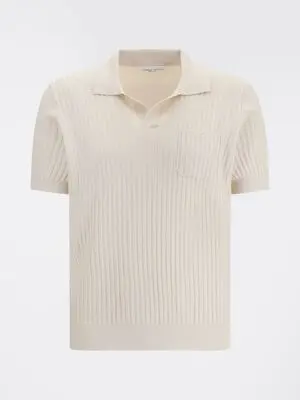 ROBERTO COLLINA Knitted Polo Shirt - Ecru