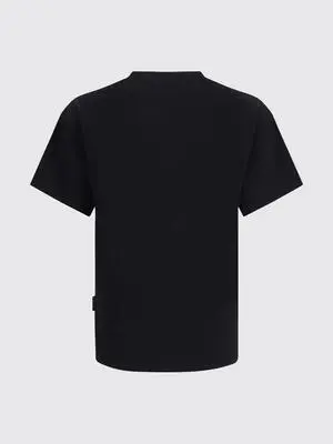 Palm Angels Cotton Crewneck T-shirt With Logo Print - Black