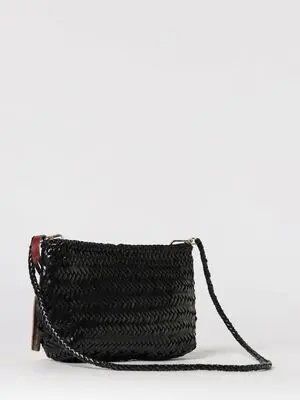 VIPERA Woven Crossbody Bag - Black