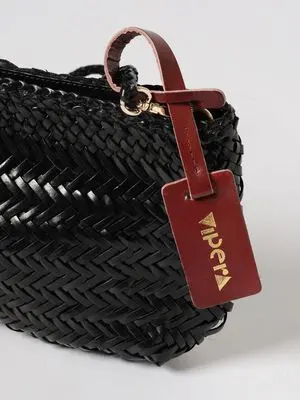 VIPERA Woven Crossbody Bag - Black