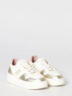 D.a.t.e. Platform Sneakers In Leather - Platinum