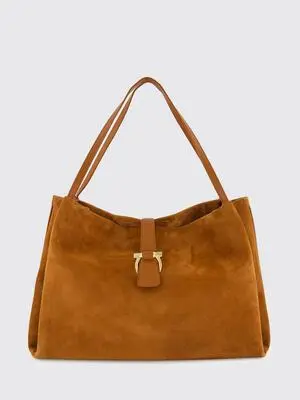 FERRAGAMO Suede Shoulder Bag - Beige