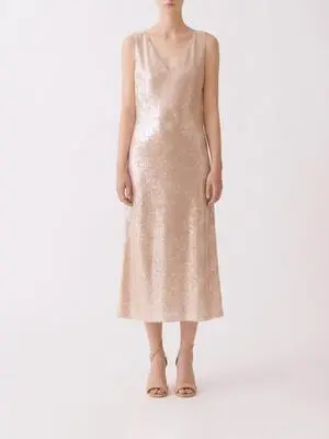 Fabiana Filippi Sequined Midi Dress - Nude