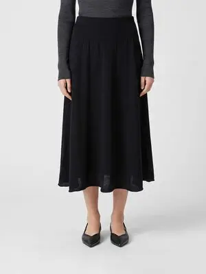 Extreme Cashmere Wool And Cashmere Midi Skirt - Black
